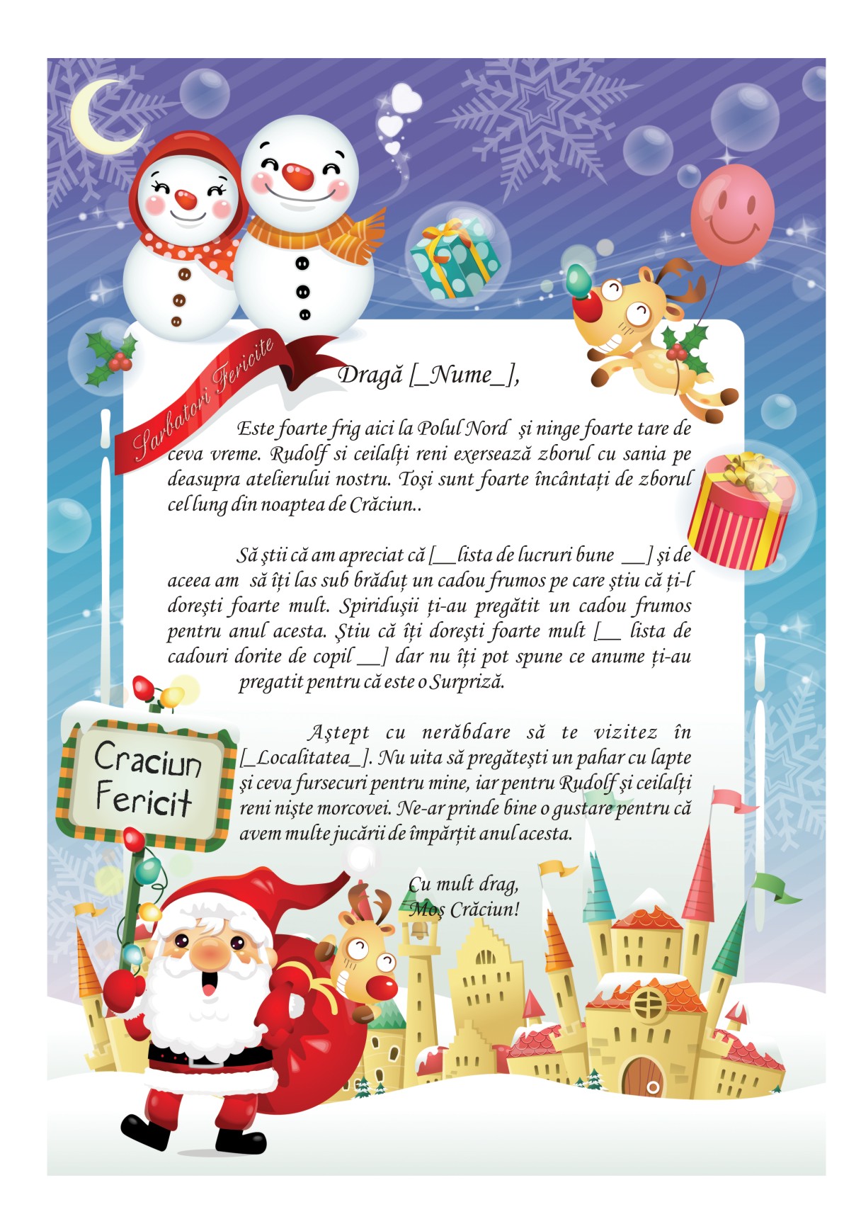 Scrisoare de la Mos Craciun